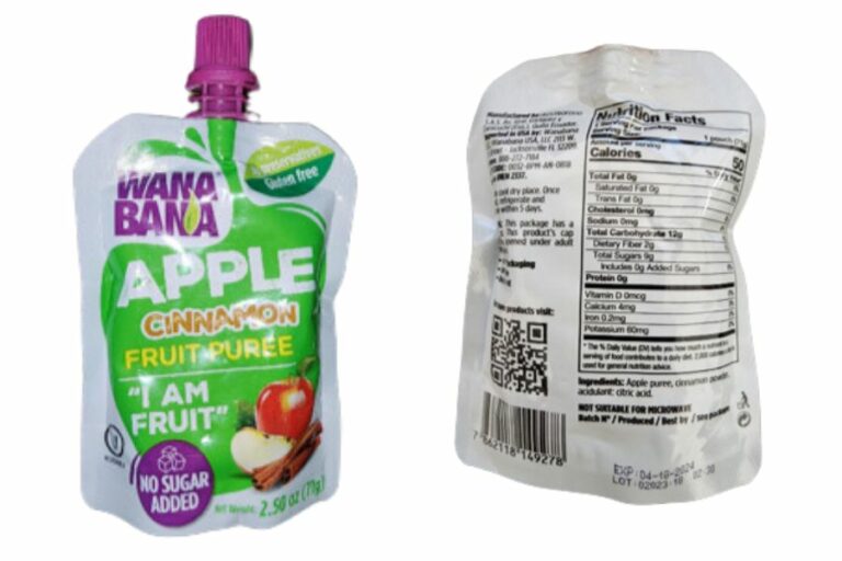 WanaBana Fruit Puree Recall (2023) Over Elevated Lead Levels
